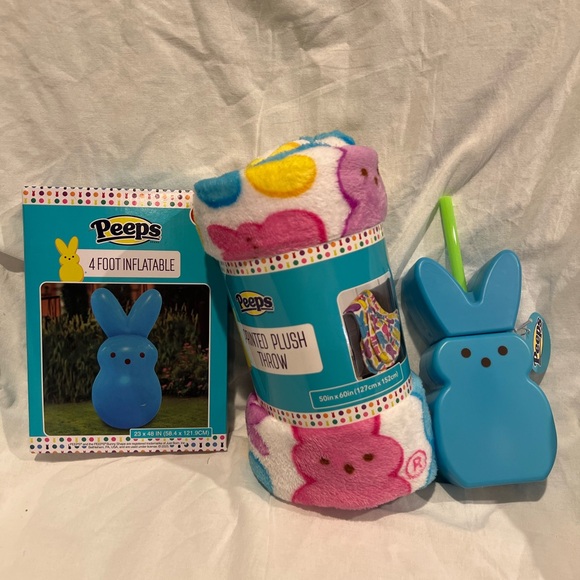 Holiday | 4 Ft Tall Peeps Inflatable 5 X 60 Throw Blanket 14 Oz Tumbler ...